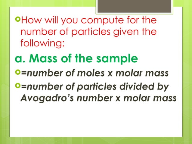 Science 9 Quarter 2- The Mole Concept also known as the Avogadro's ...