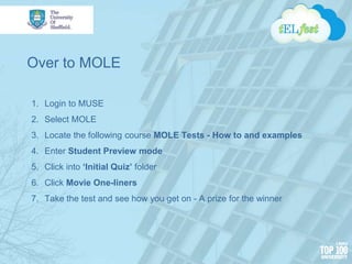 Mole tests - how to and examples | PPTX | Educational Assessment ...