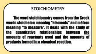 MOLE-TO-MOLE-STOICHIOMETRY.pptxbebekanadwow | PPTX | Chemistry | Science