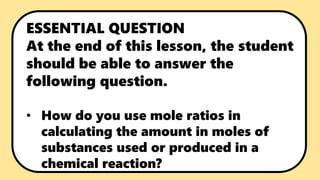 MOLE-TO-MOLE-STOICHIOMETRY.pptxbebekanadwow | PPTX | Chemistry | Science