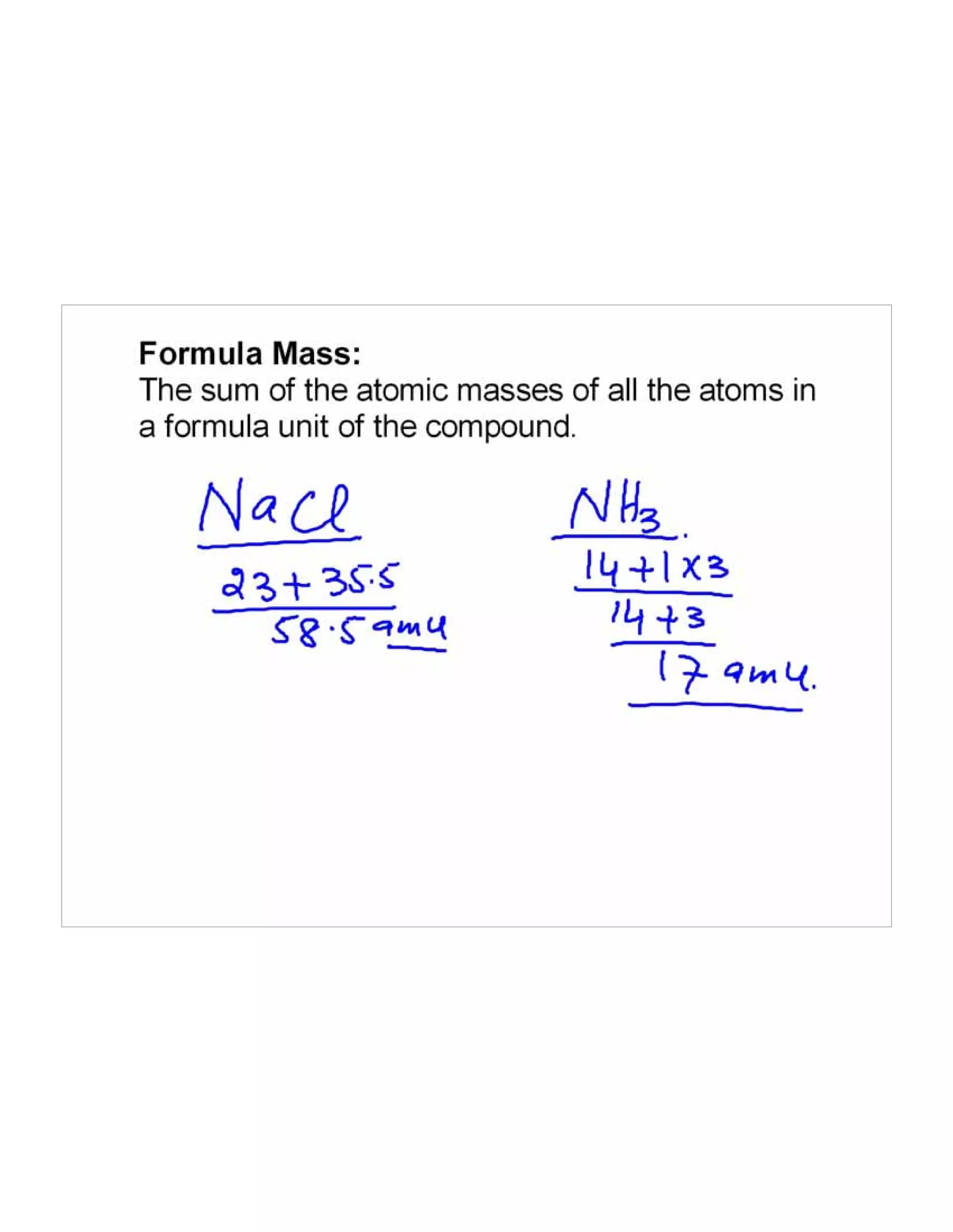 Mole, avogadro's number and calculations based on balanced chemical ...