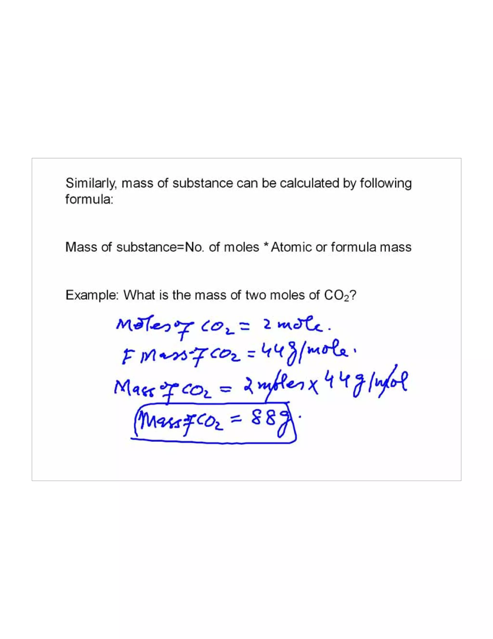 Mole, avogadro's number and calculations based on balanced chemical ...