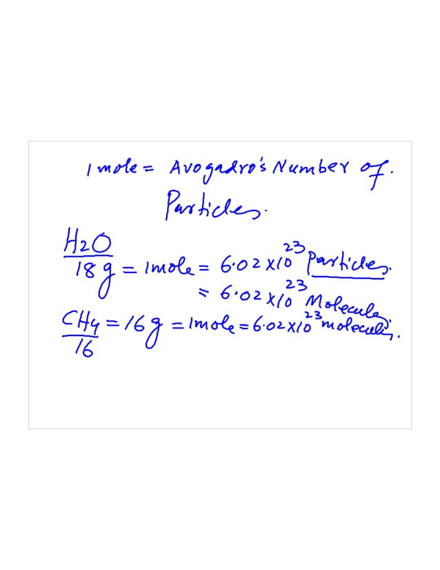 Mole, avogadro's number and calculations based on balanced chemical ...