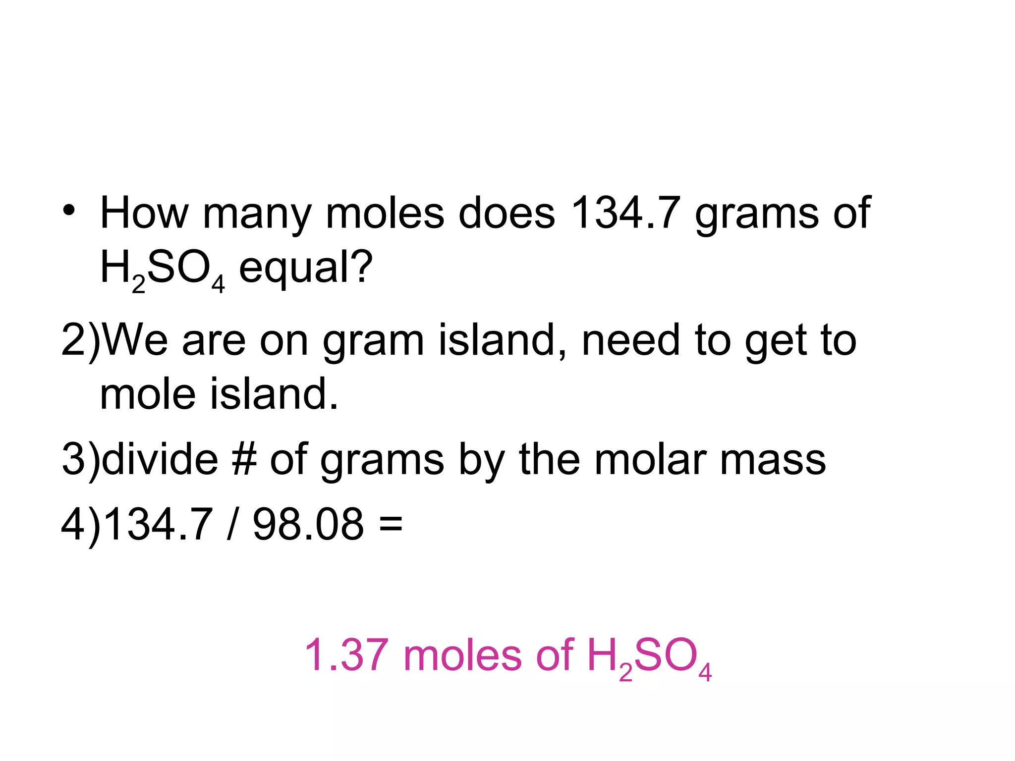 Mole calculations | PPT | Chemistry | Science