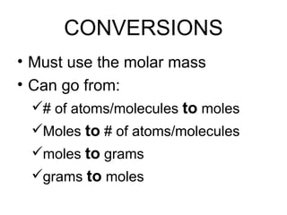 Mole calculations | PPT | Chemistry | Science