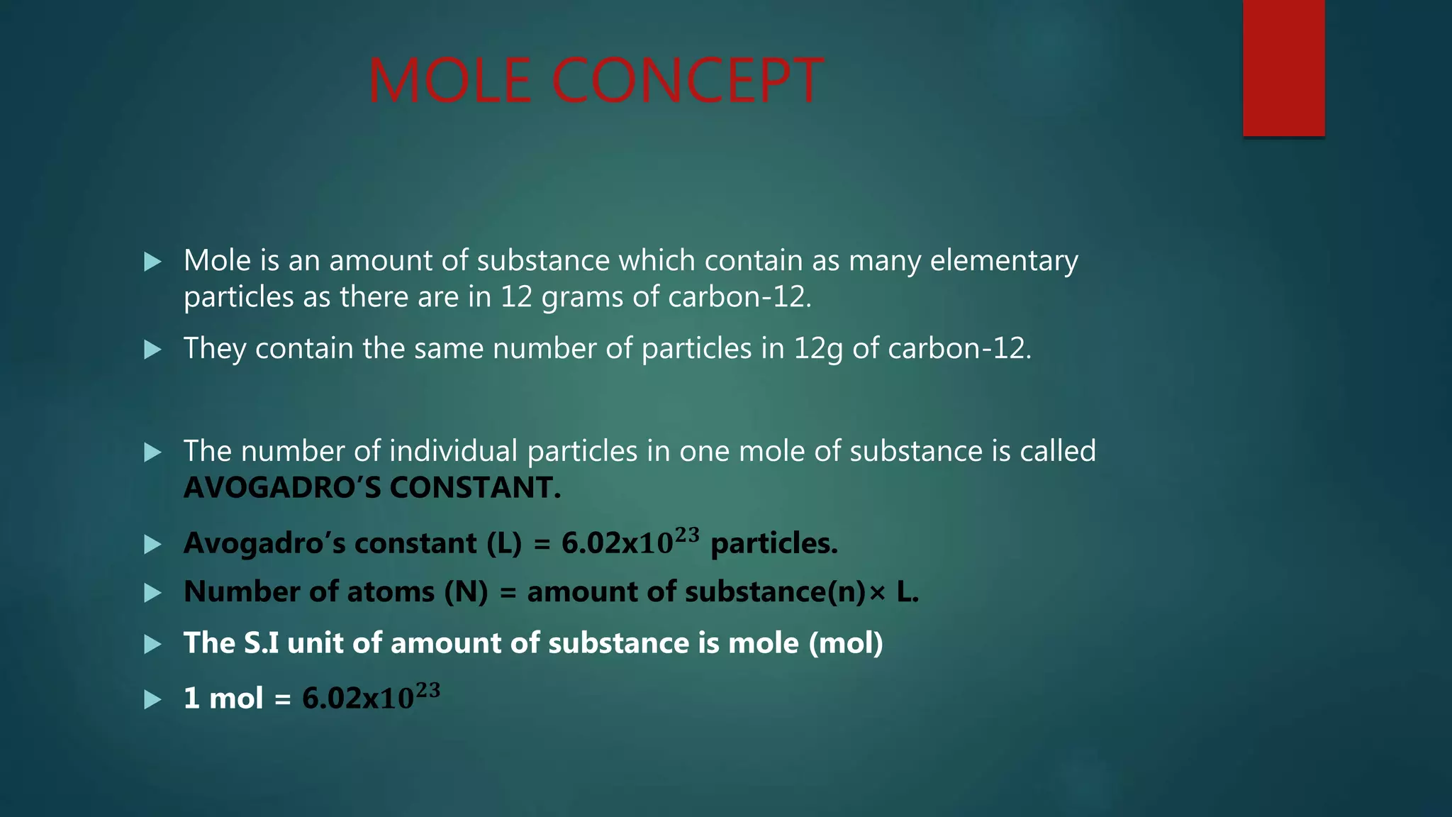 Mole concept | PPT
