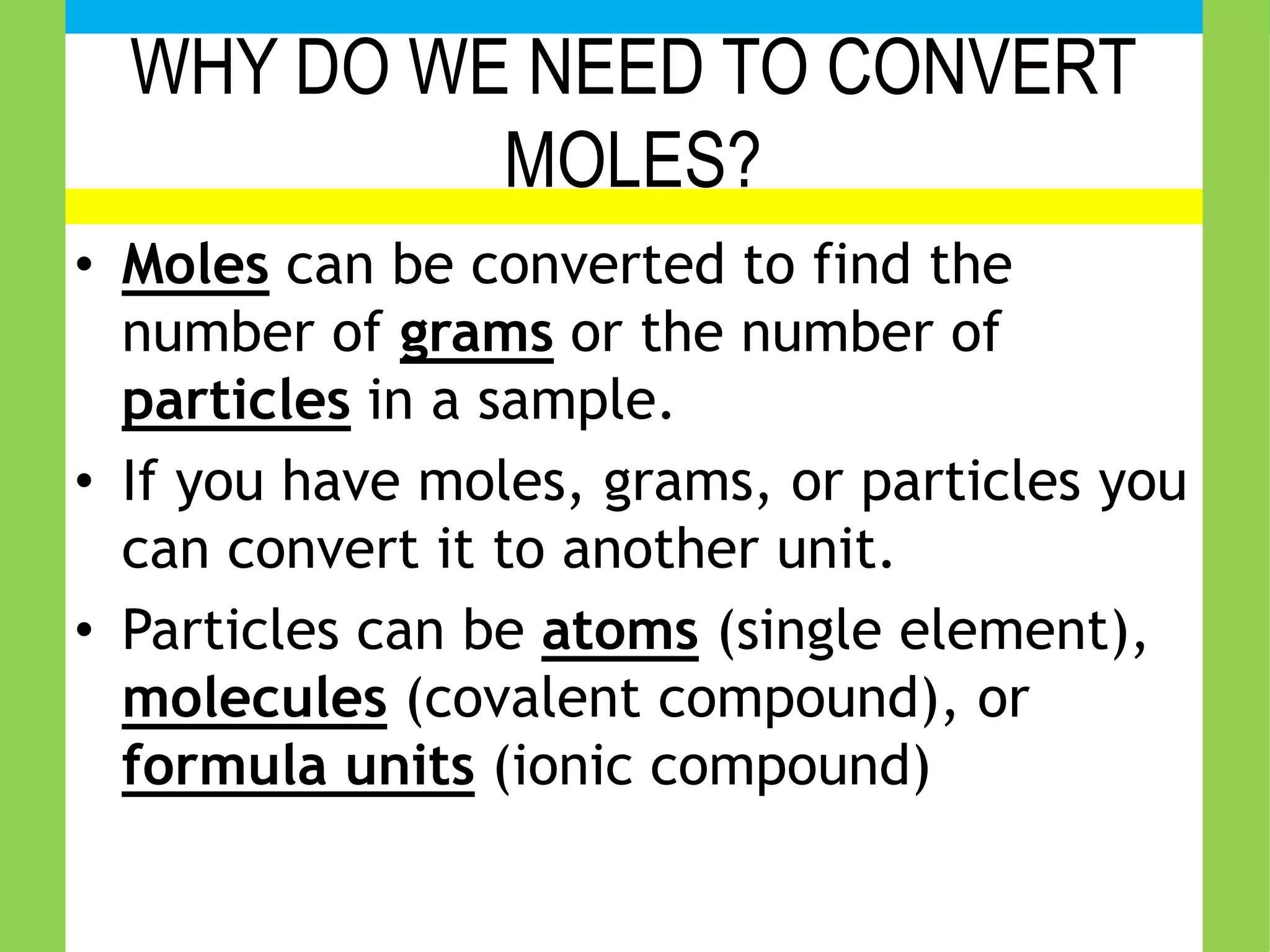 Mole conversions | PPTX