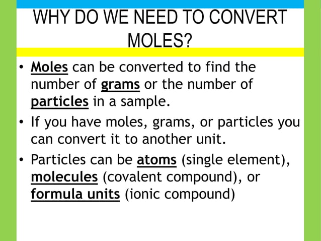 Mole conversions | PPTX | Chemistry | Science