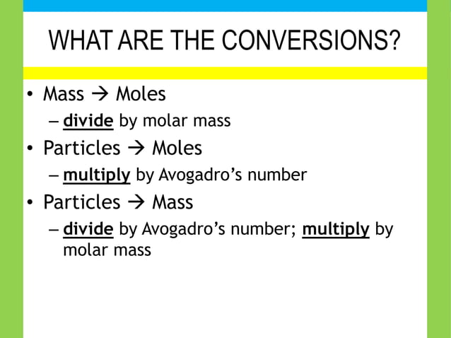 Mole conversions | PPTX | Chemistry | Science