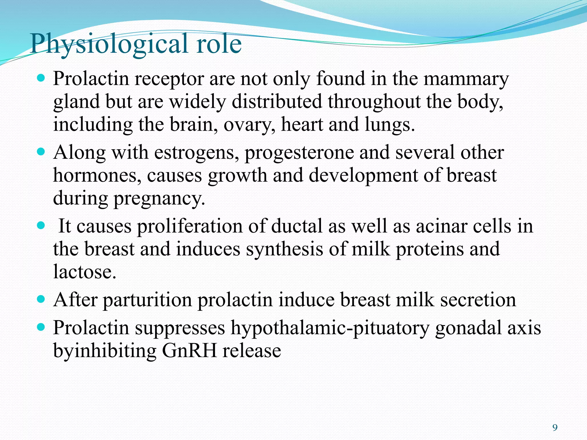 Molecular and cellular action of prolactin | PPTX
