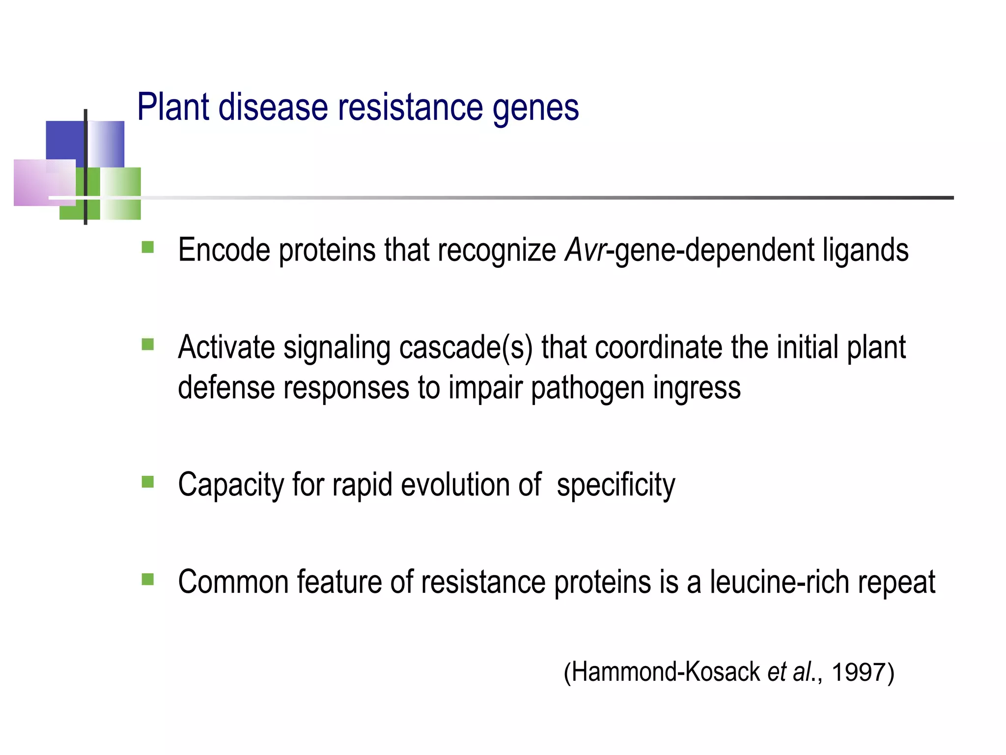 Molecular basis of plant resistance and defense responses to pathogens ...