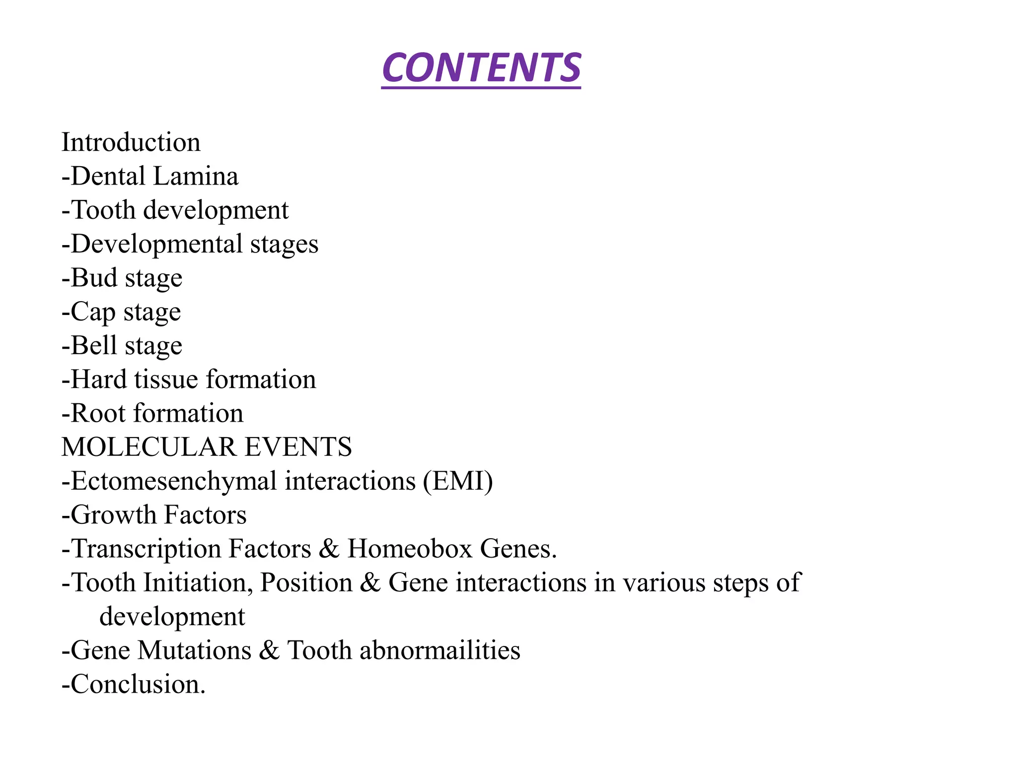 Molecular Basis of Tooth Development | PPTX
