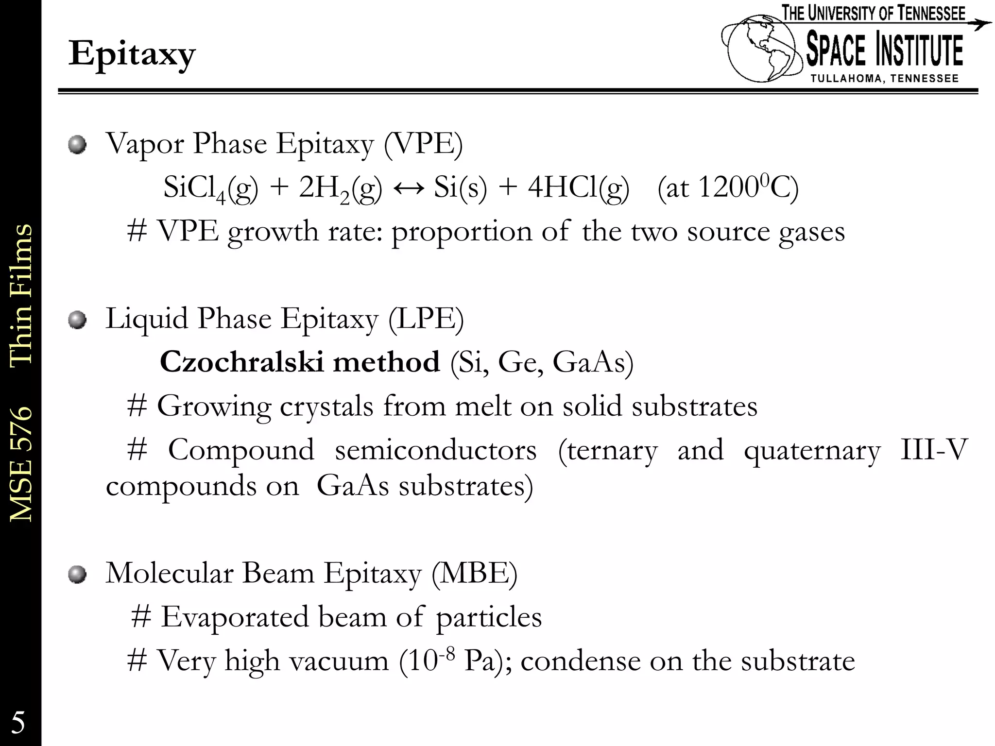 Molecular Beam Epitaxy | PPT
