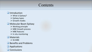 Molecular beam epitaxy | PPTX