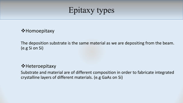 Molecular beam epitaxy | PPTX | Chemistry | Science
