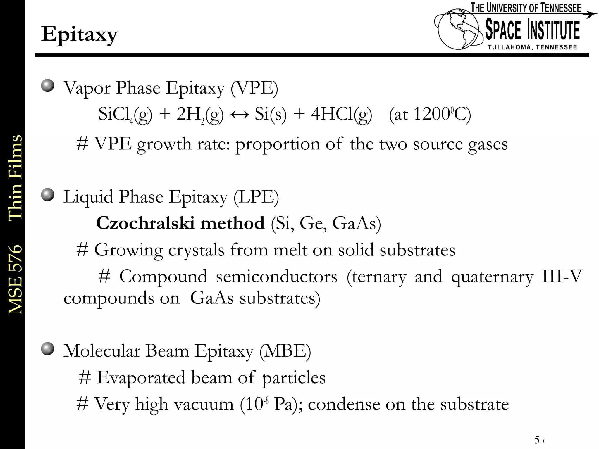 Molecular beam epitaxy | PPT