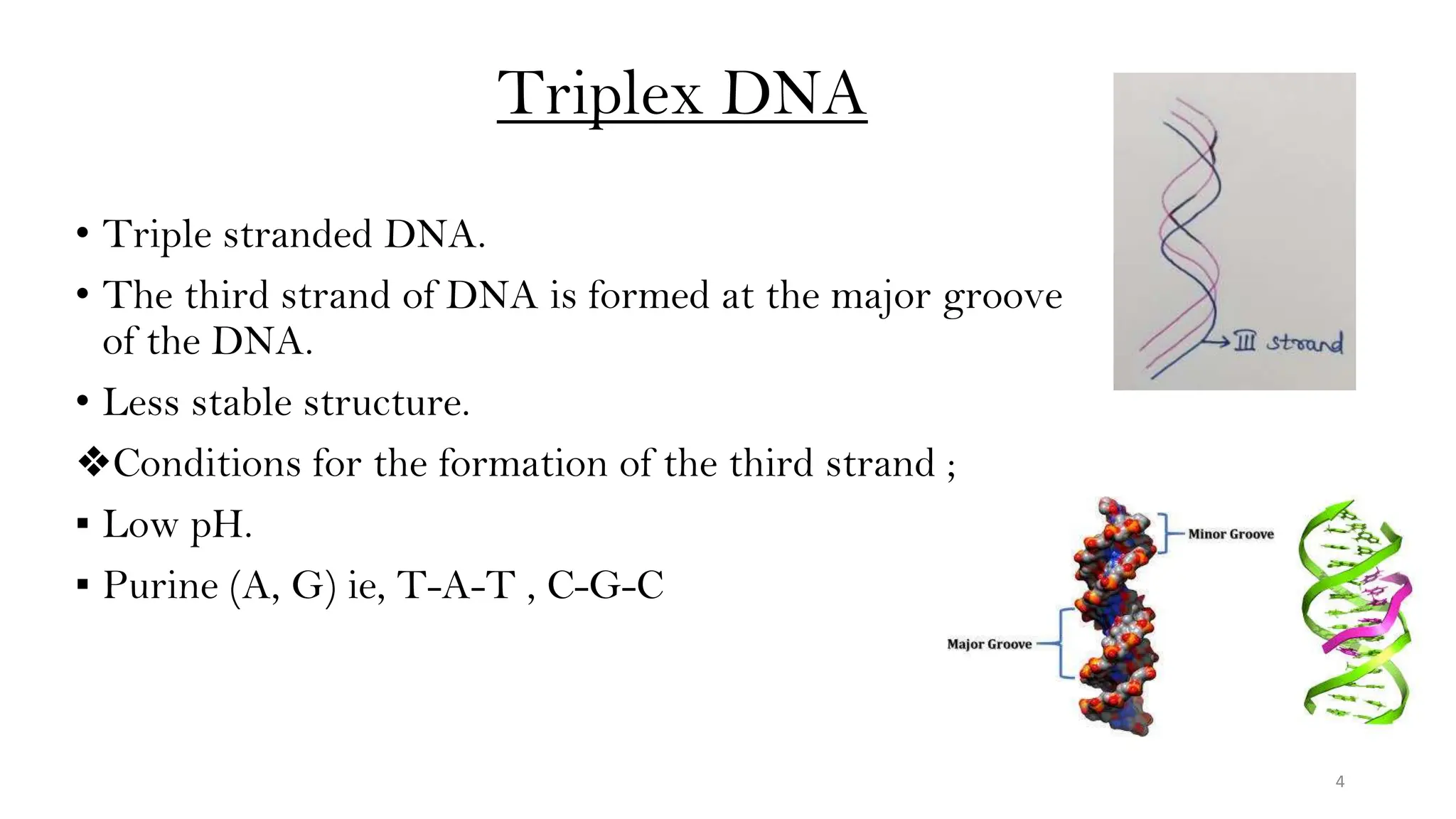 molecular structure of DNA: quadruplex ,DNA triplex, DNA i motif, DNA ...