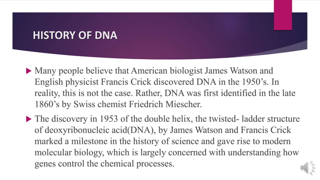 DNA structure, history , definition and double helix model | PPTX ...