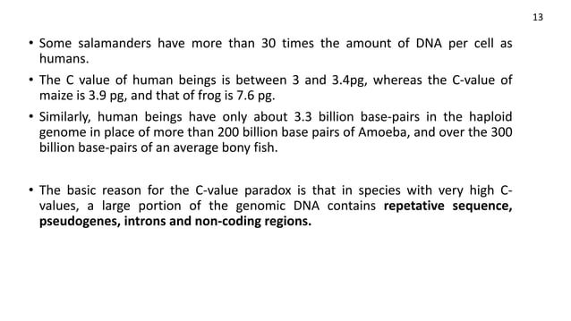 C value paradox, DBA renaturation kinetics.pptx | Biological Sciences ...