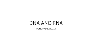 molecular biology DNA and RNA presentation | PPTX