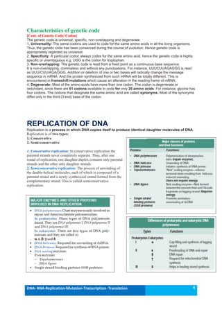 Molecular biology dna, rna, rep, trancr, transl (autosaved) | PDF