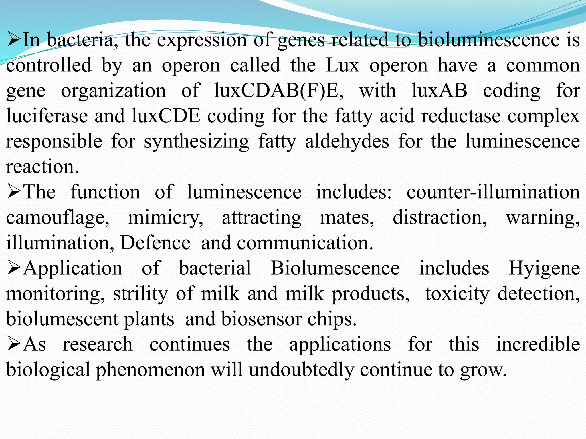 Molecular biology of bioluminescence myppt | PPTX