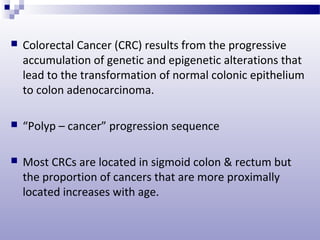 Molecular biology of colo rectal cancers | PPT