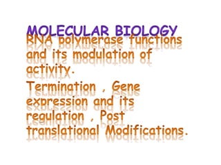 Molecular biology presentation | PPT