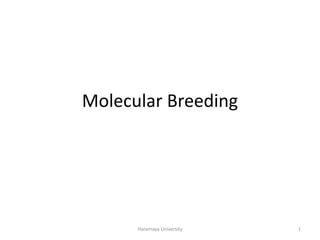 Molecular Plant Breeding Lecture note. pptx | PPTX