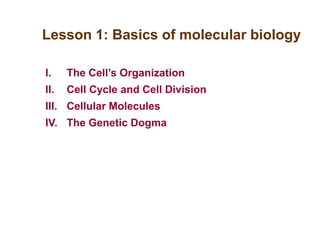 Molecular Cell Biology 1 Basics of Molecular Biology.ppt