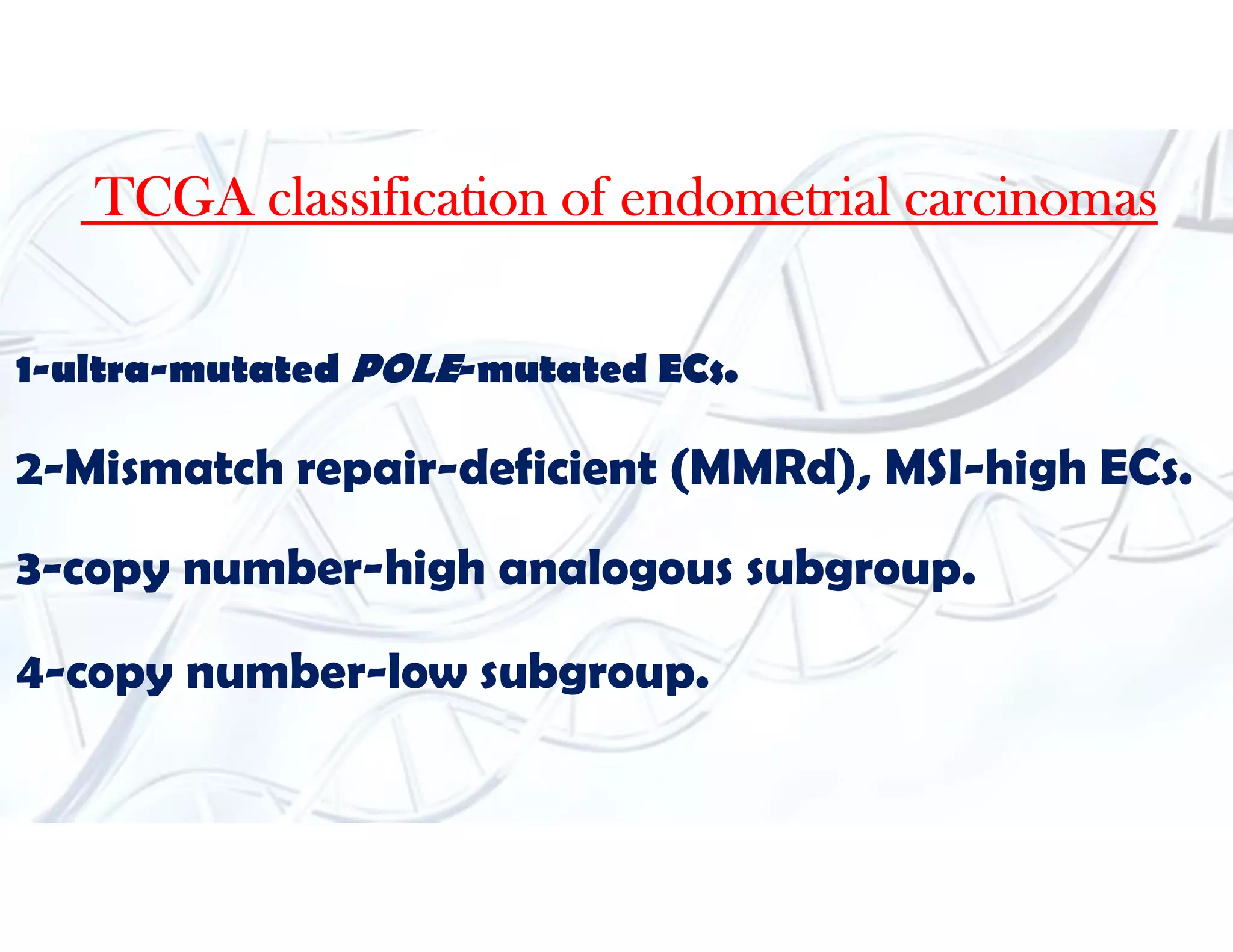 Molecular classification of endometrial cancer | PDF