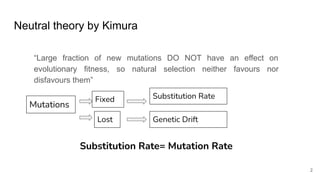 Molecular clock, Neutral hypothesis | PDF
