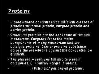 Molecular composition, arrangement and functional consequence of biomembrane. | PDF | Biological ...