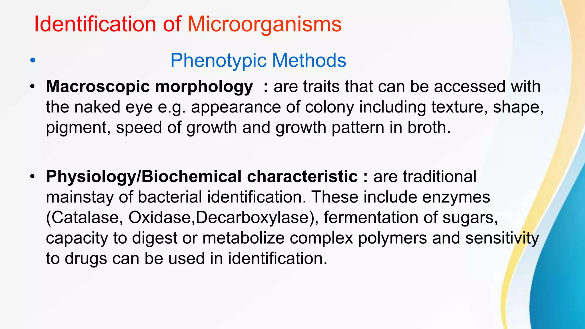 Identification and Detection of Microorganism | PPTX
