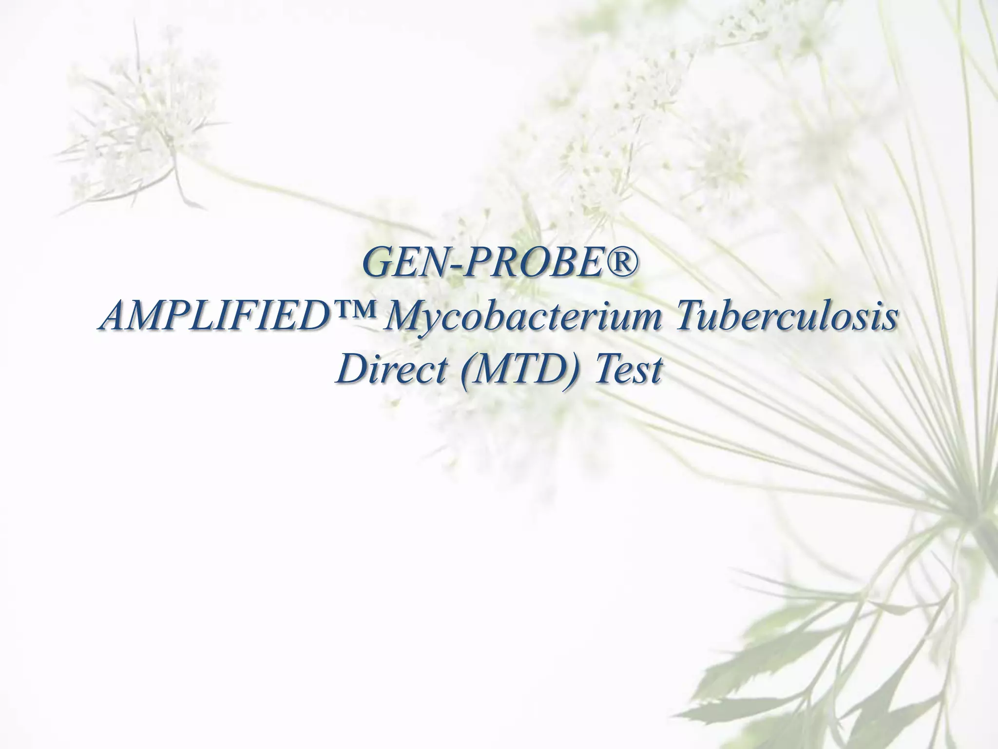 Molecular diagnosis in tuberculosis | PPTX