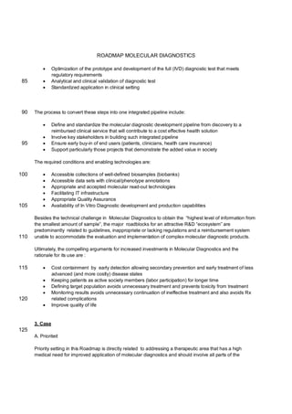 Roadmap Molecular Diagnostics | PDF