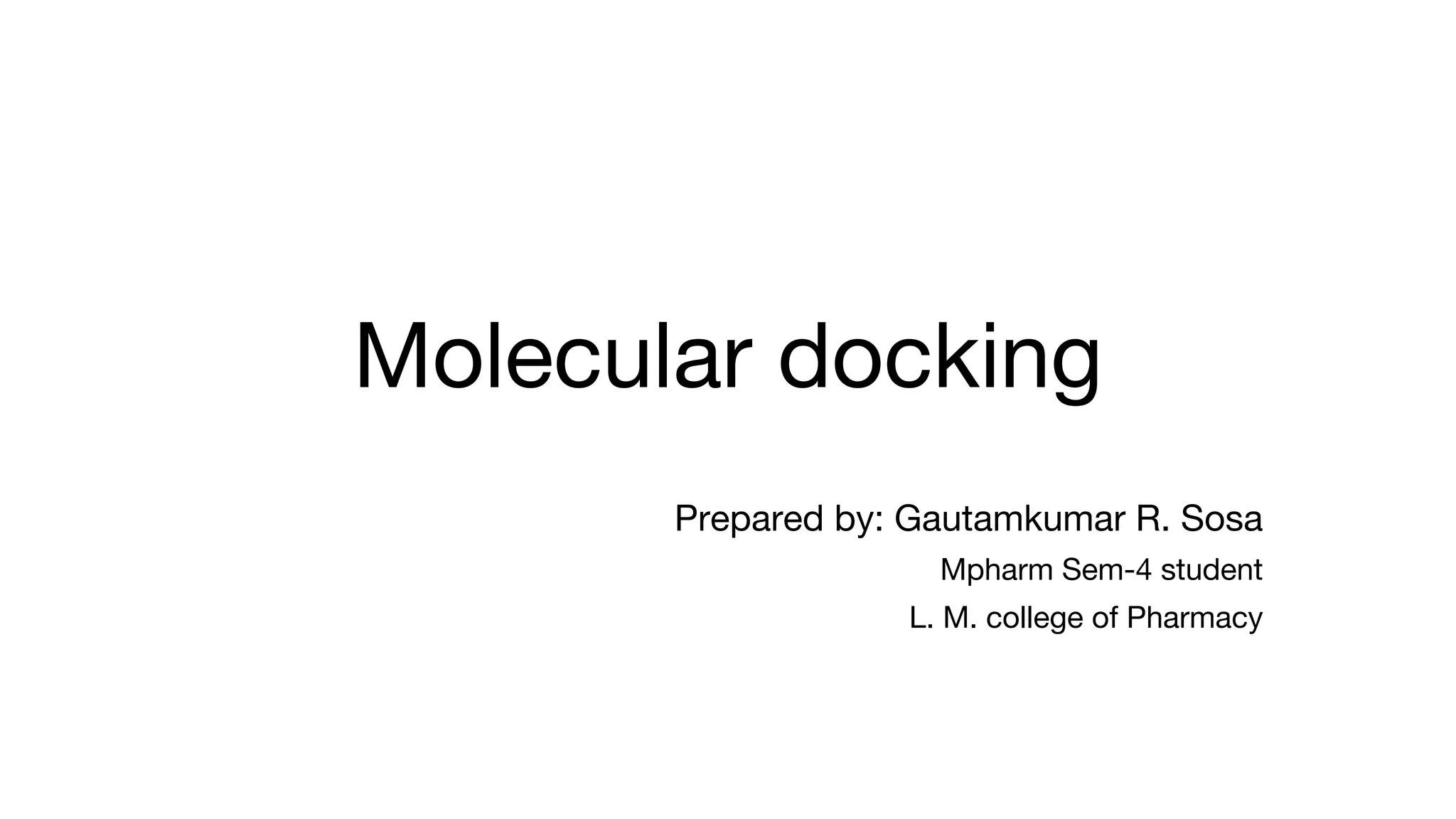 Molecular Docking Of Small Molecules Using Autodock Vina Pdf