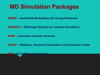 Molecular dynamics and namd simulation | PPTX