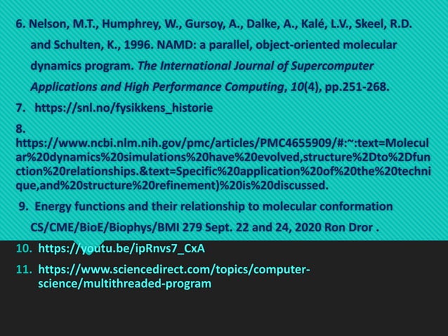Molecular Dynamics And Namd Simulation Pptx