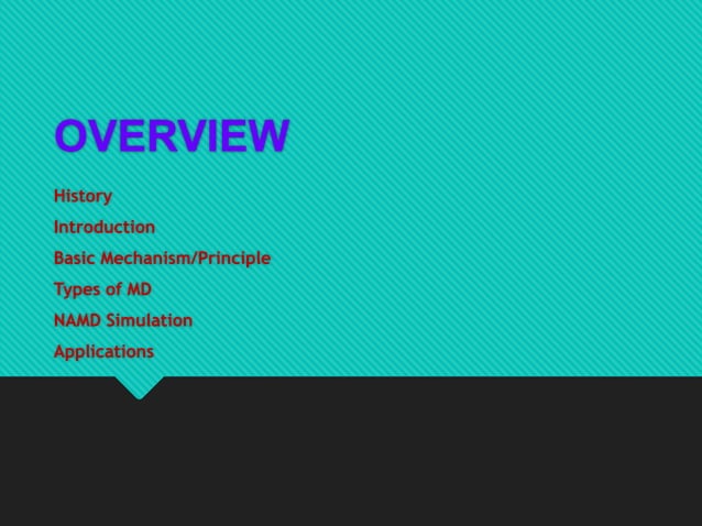 Molecular Dynamics And Namd Simulation Ppt