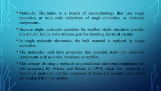 Molecular electronic devices | PPTX