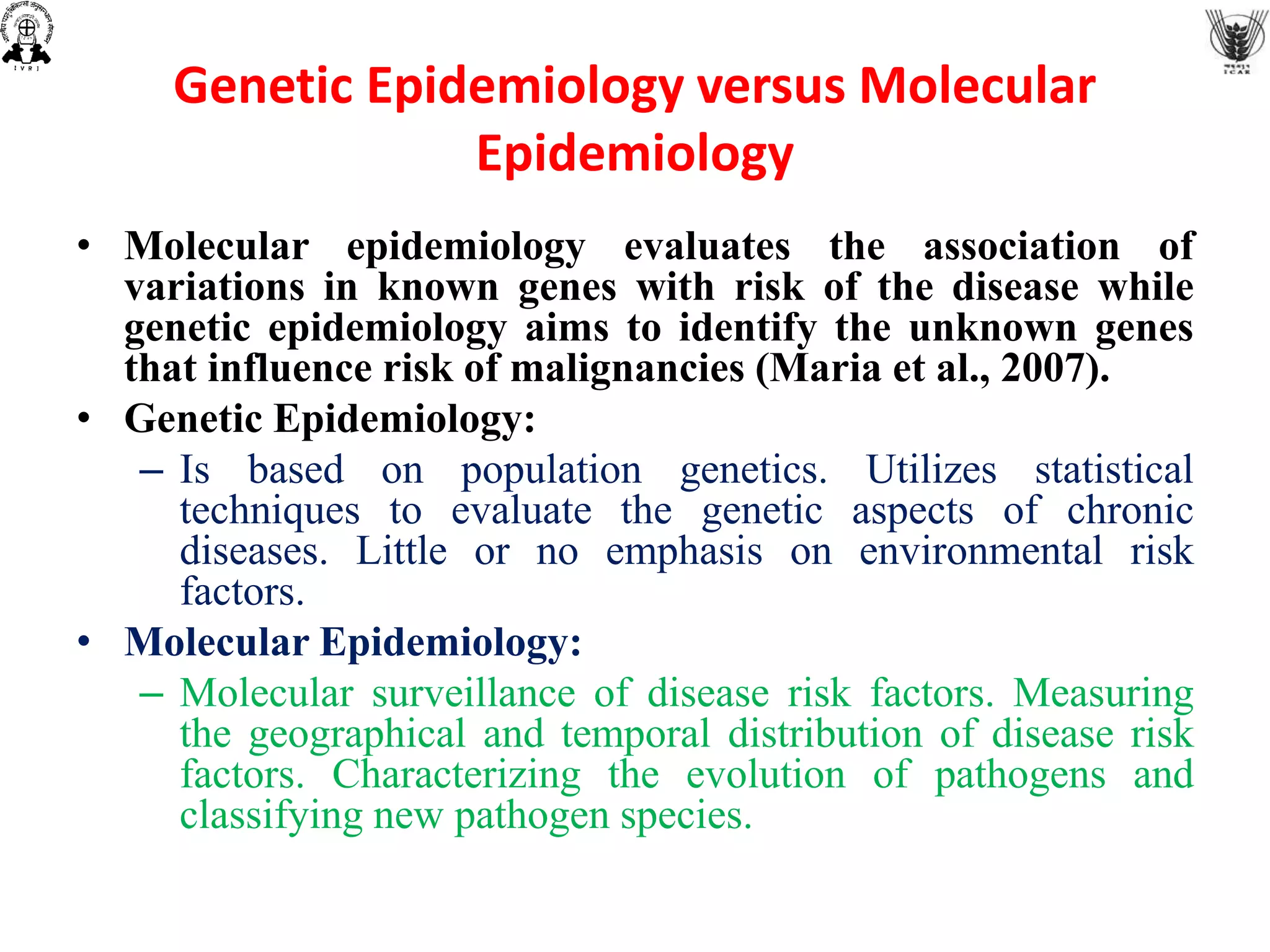 Molecular epidemiology an introduction | PPTX