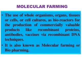 Molecular farming | PPTX