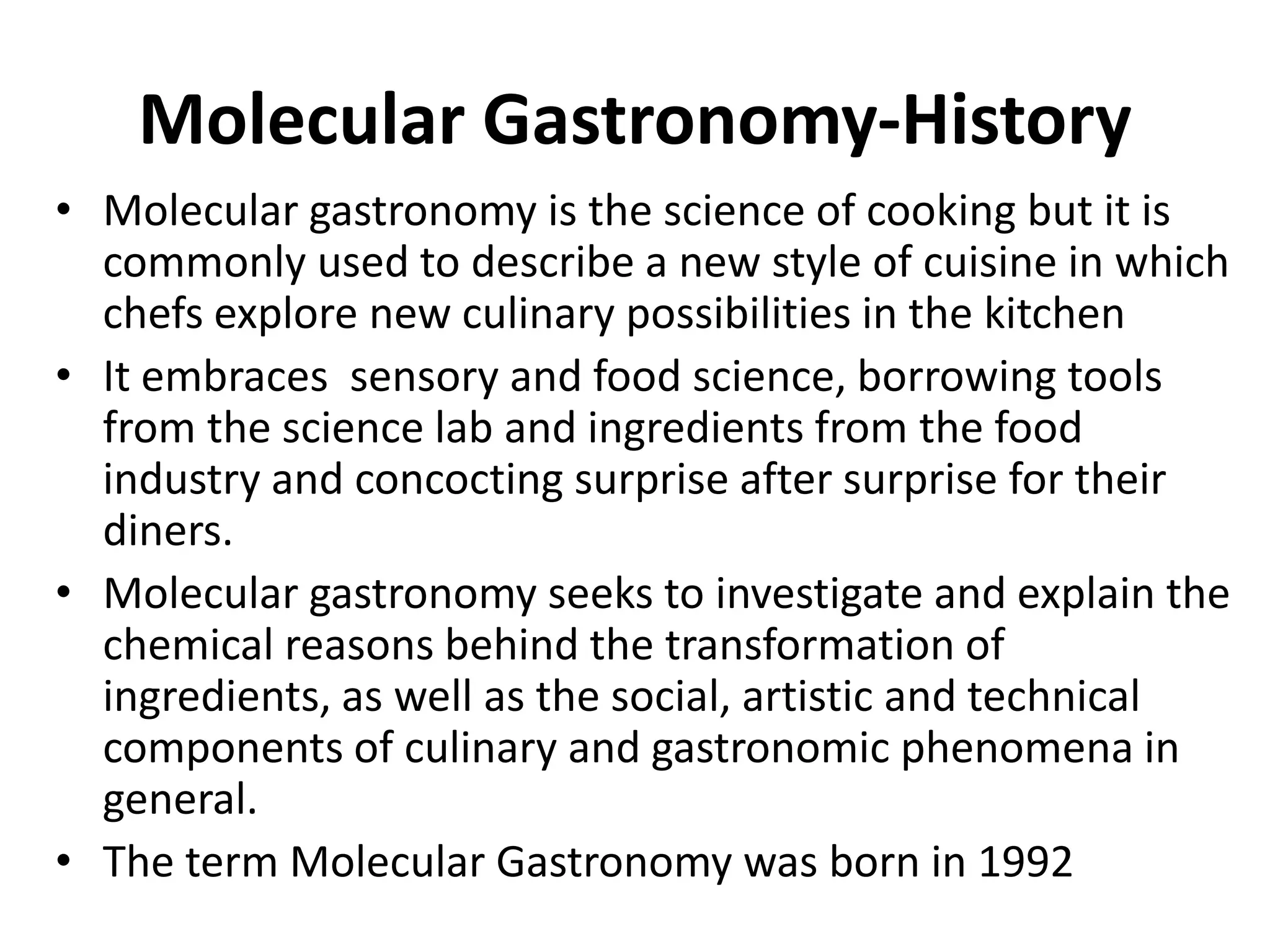 Molecular gastronomy | PPTX