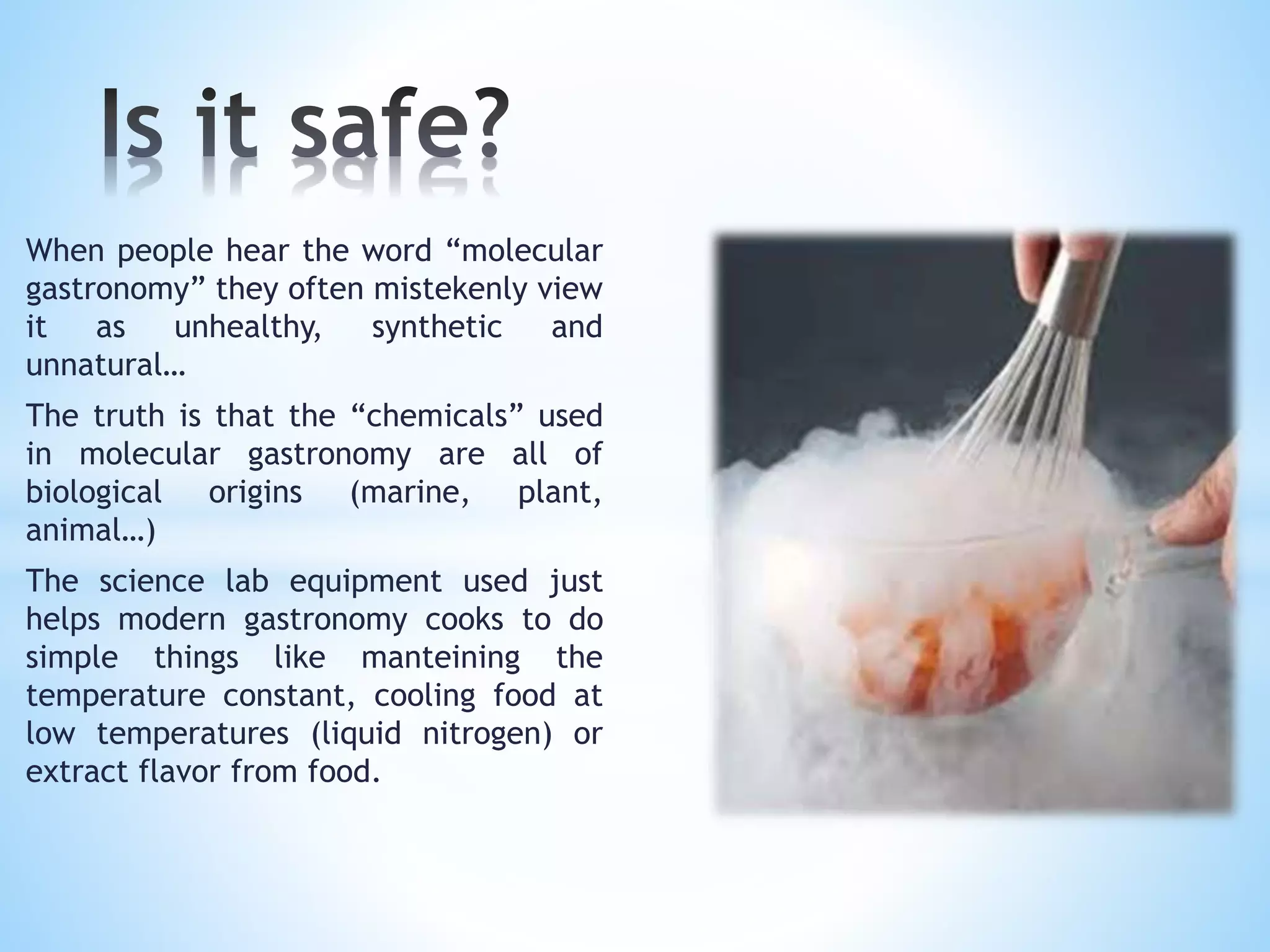 Molecular gastronomy | PPTX | Cooking | Food & Drink