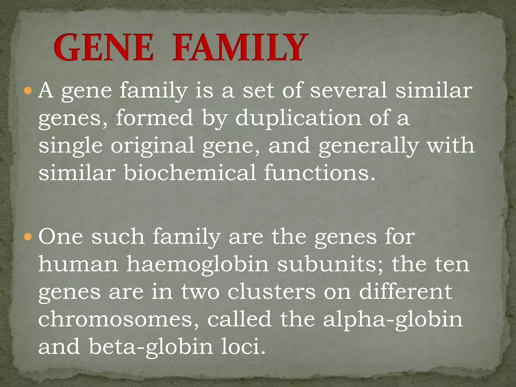 Molecular gene family | PPTX