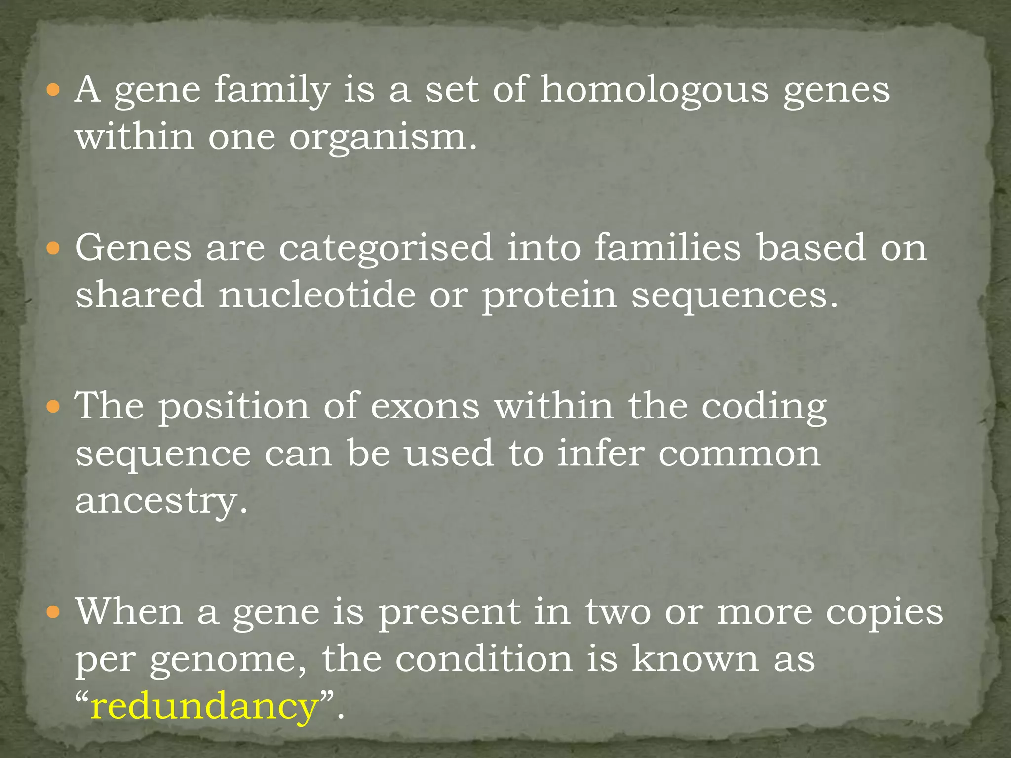Molecular gene family | PPTX