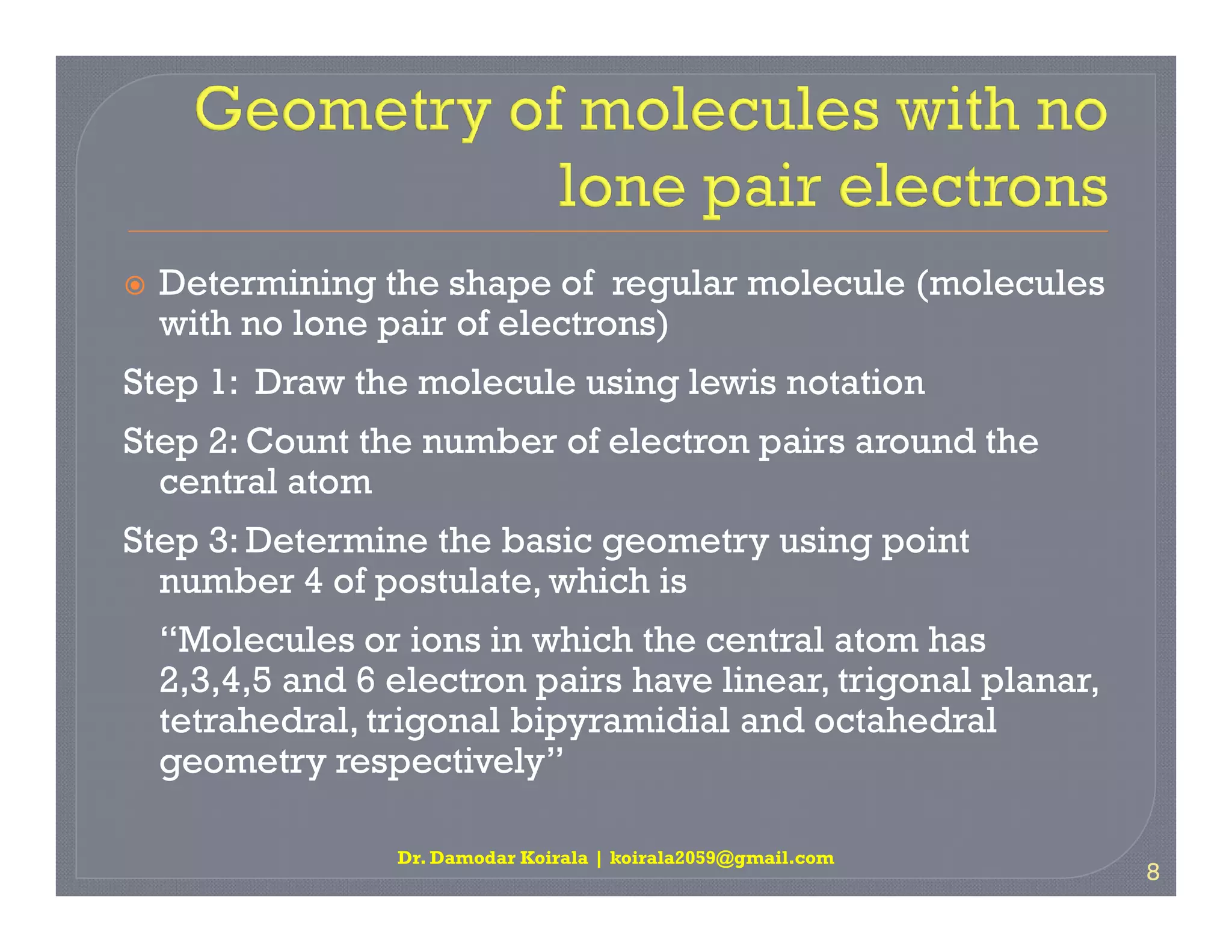Molecular geometry and chemical bonding | PDF