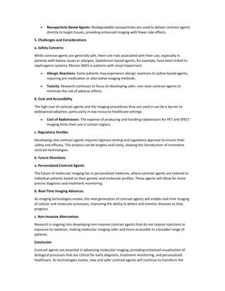 Enhancing Visualization the Importance of Contrast Agents in Molecular ...