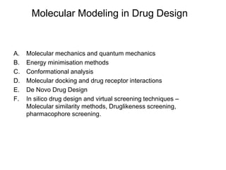 Molecular maodeling and drug design | PPT